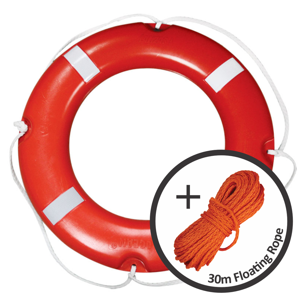 2.5kg Lifebuoy Ring c/w 30m Floating Rope | Safety Signs & Equipment